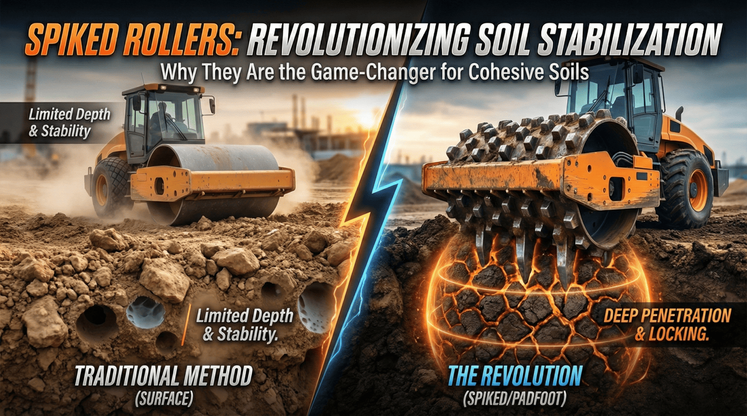 Why Roller Compactors with Spikes Revolutionize Soil Stabilization