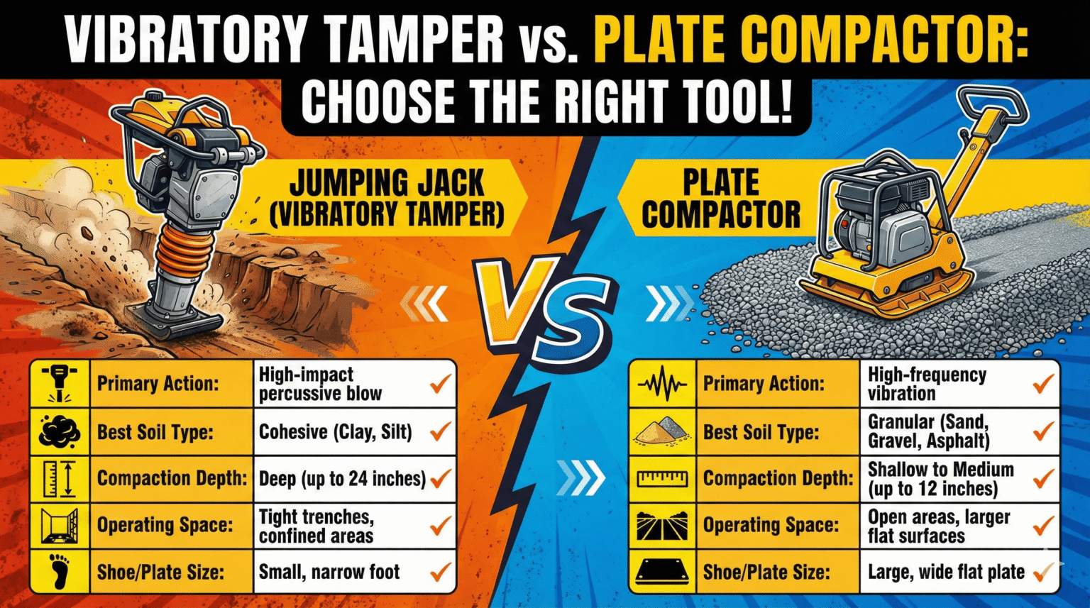Vibratory Tampers offer compact power for every road crew!