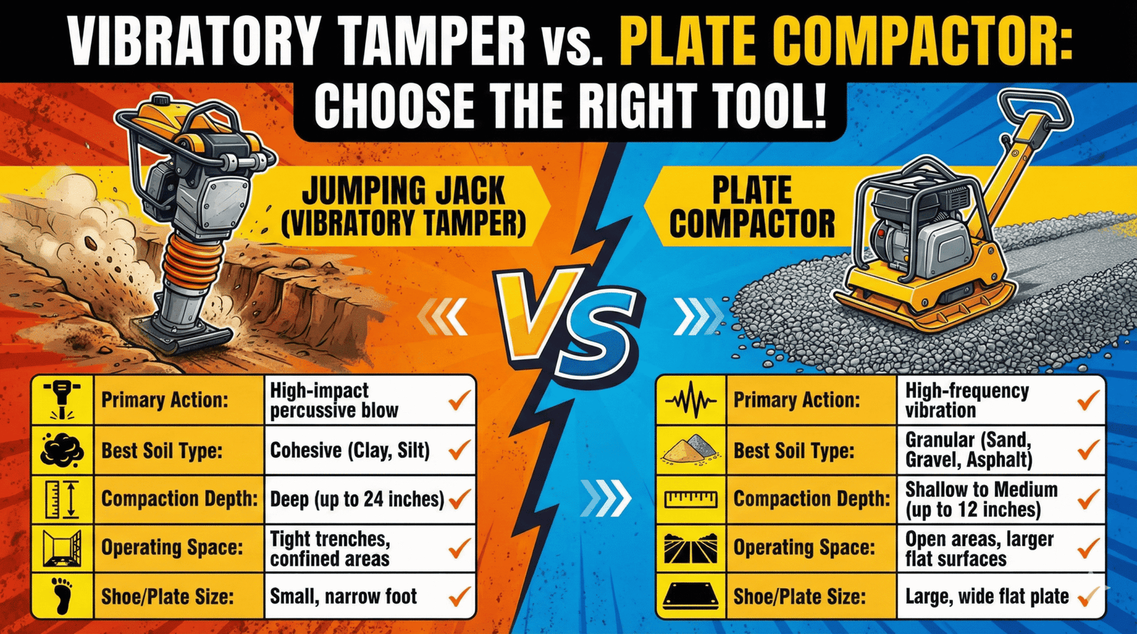 Vibratory Tampers offer compact power for every road crew!